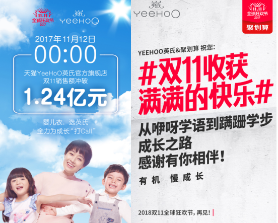 高端婴童品牌YeeHoO英氏天猫双11再登亿元俱乐部_手机凤凰网