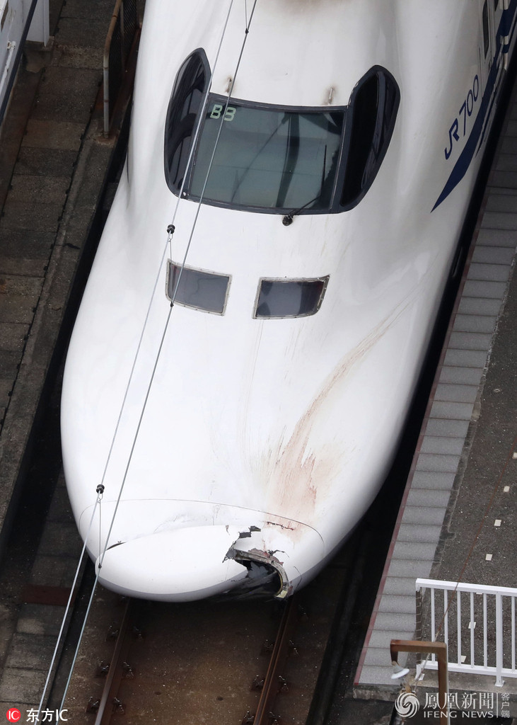 日本新干线撞死人 车头发现部分遗体