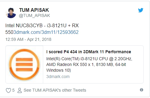 i3-8121U？Intel 10nm NUC实机曝光：内建RX 550独显_凤凰科技
