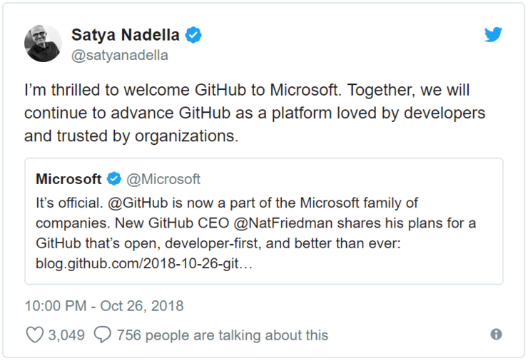 微软宣布完成收购GitHub，周一上任的新CEO有三个目标_凤凰网